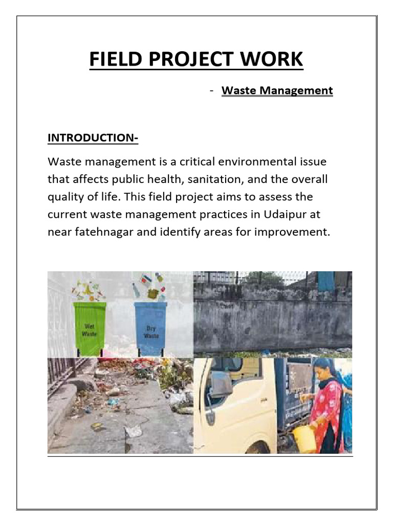 Field Project Work Waste Management - Mukesh Choudhary | PDF | Waste ...