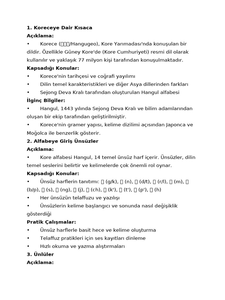 Korece A1 E itimi | PDF