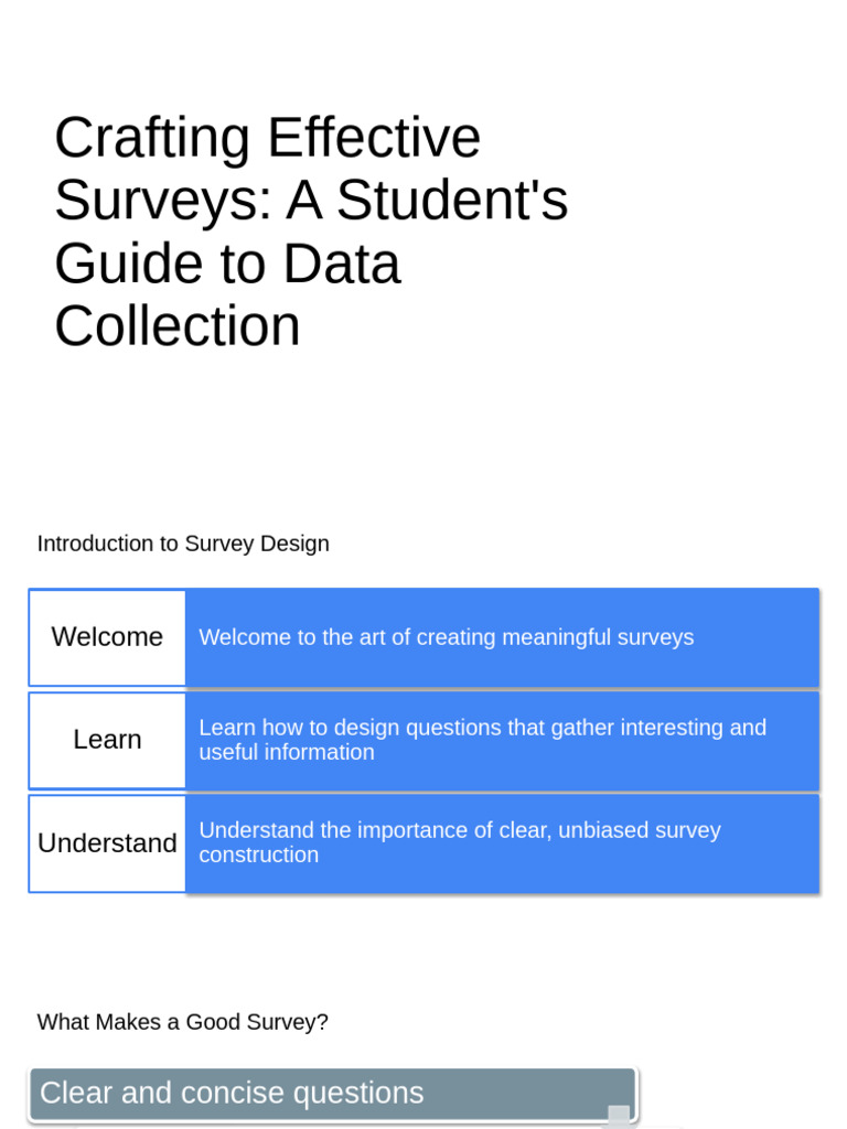 Student Guide to Effective Surveys | PDF | Bias | Learning
