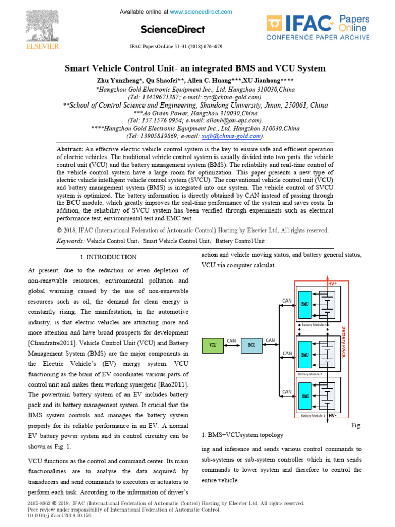 Smart Vehicle Control Unit System | PDF | Battery Charger | Direct Current