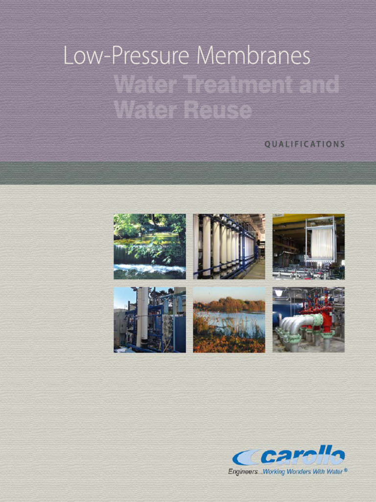 Carollo Low Pressure Membranes | PDF | Membrane | Water Treatment