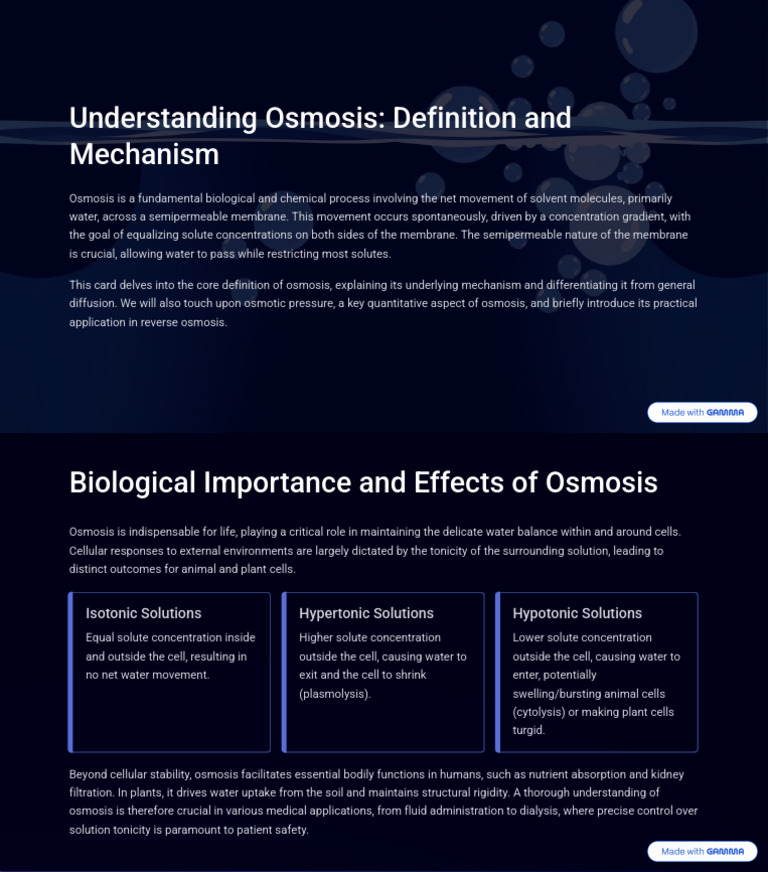 Understanding Osmosis and Its Importance | PDF