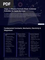Grade 12 Physics Formulas | PDF