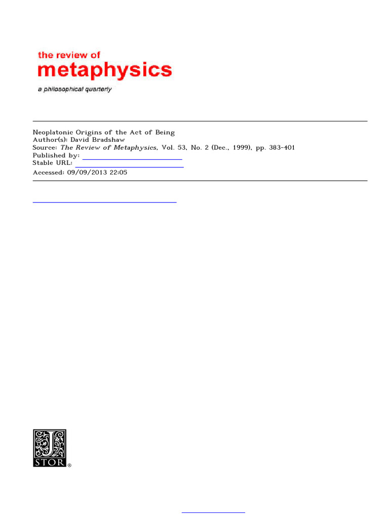 Neoplatonism and the Concept of Being | PDF | Nous | Neoplatonism