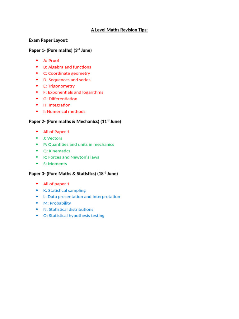 A Level Maths Revision Guide 2023 | PDF