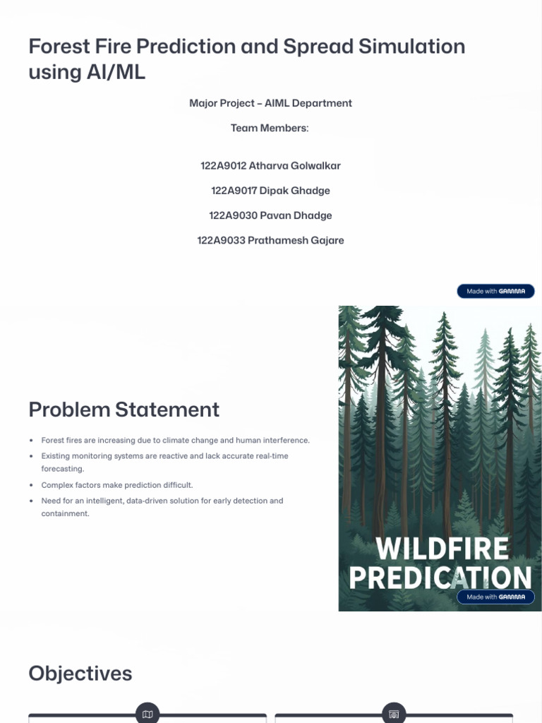 Forest Fire Prediction and Spread Simulation Using AIML | PDF
