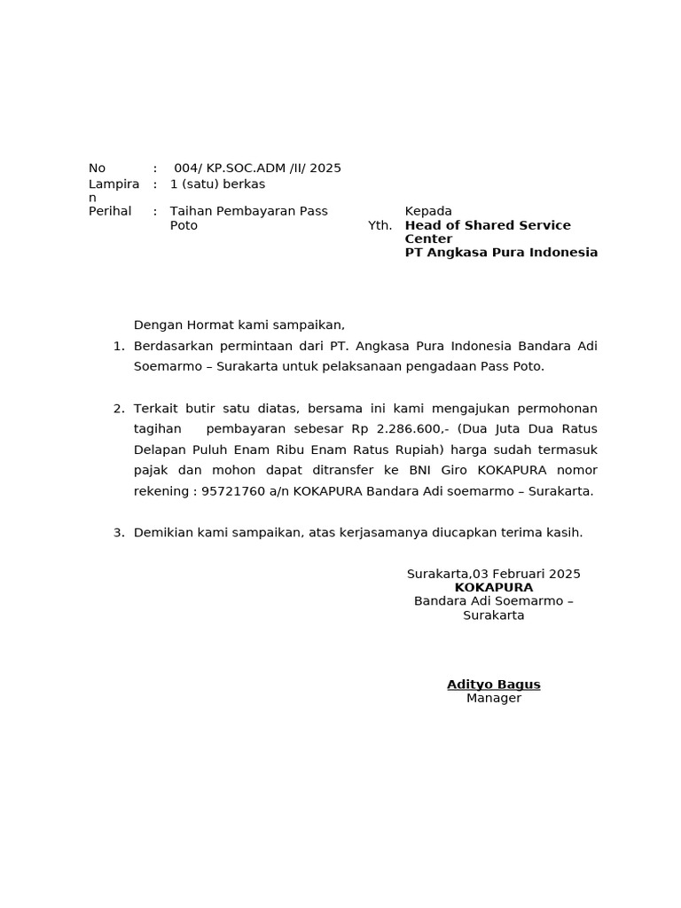 Surat Tagihan | PDF