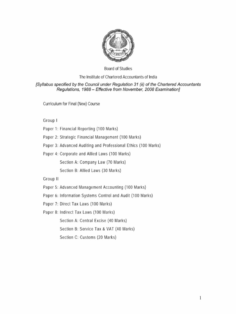CA Syllabus | PDF
