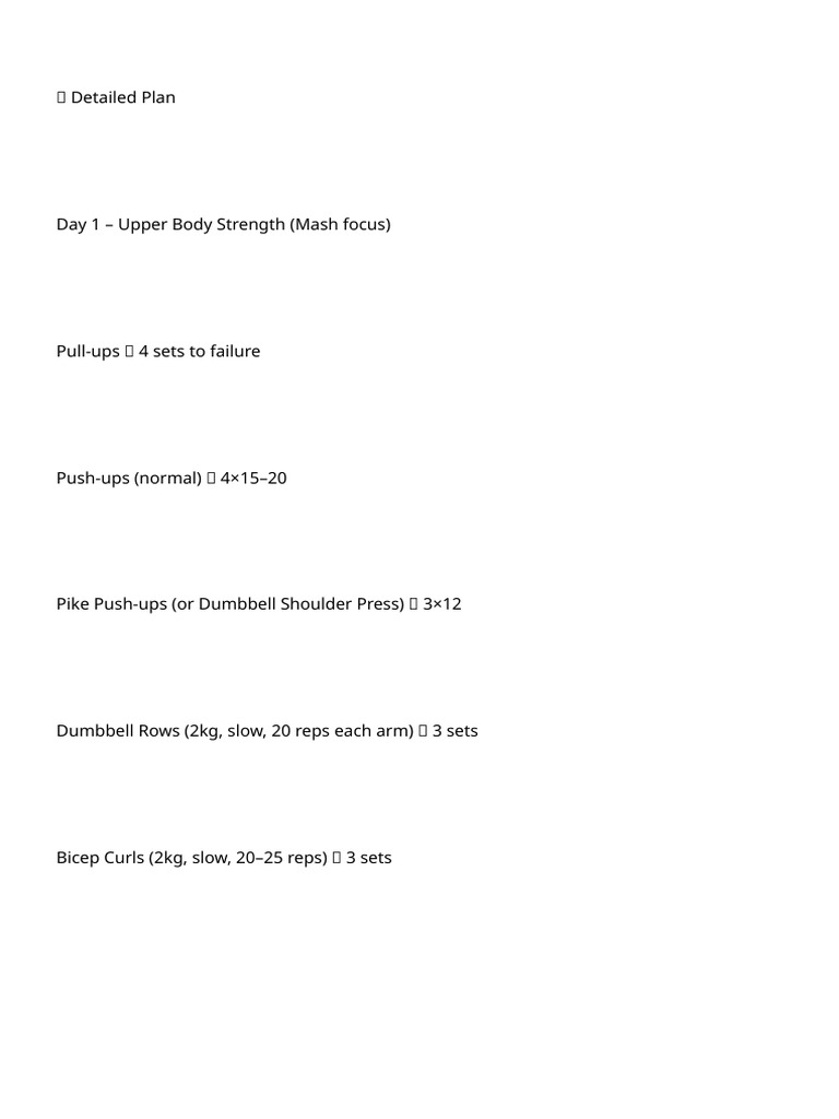 7-Day Strength and Conditioning Plan | PDF