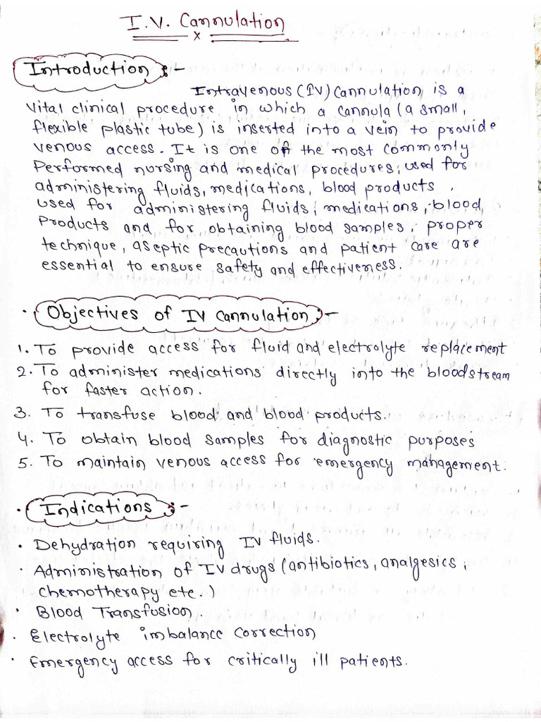 IV Cannulation | PDF