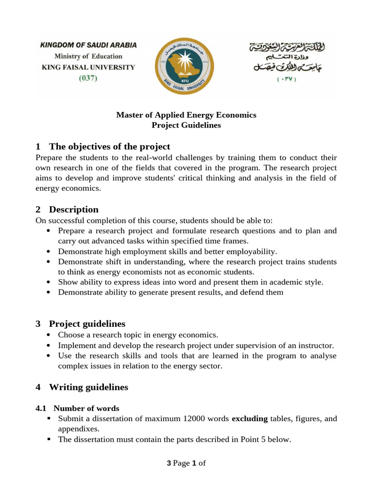 Energy Economics Research Project Guide | PDF | Economics | Thesis