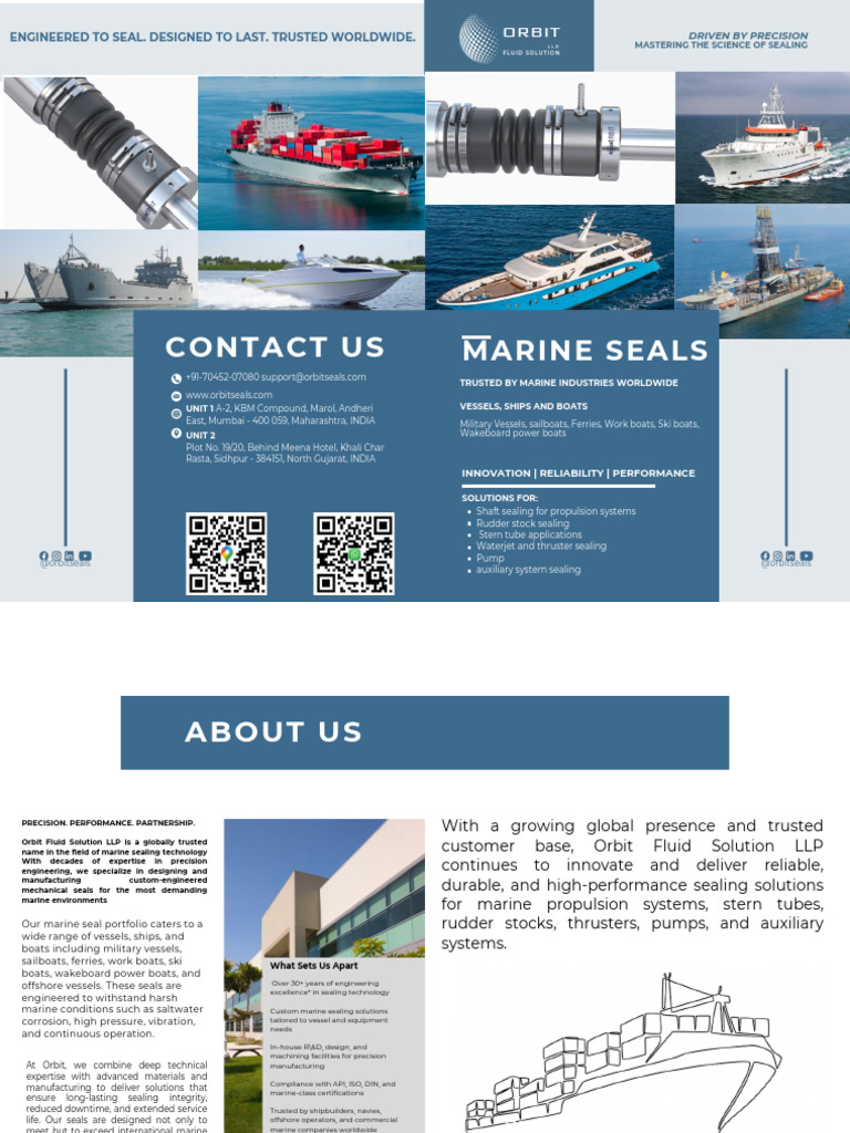 Marine Sealing Solutions by Orbit LLP | PDF | Seawater | Ships