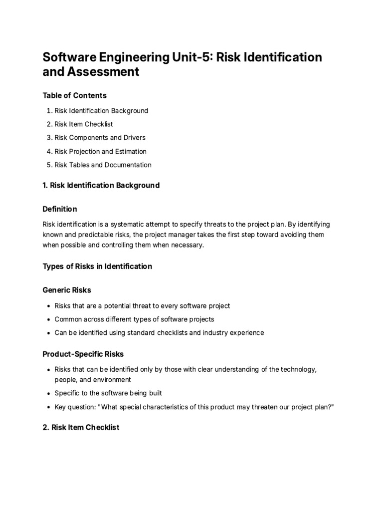 Software Project Risk Identification Guide | PDF | Risk | Risk Management