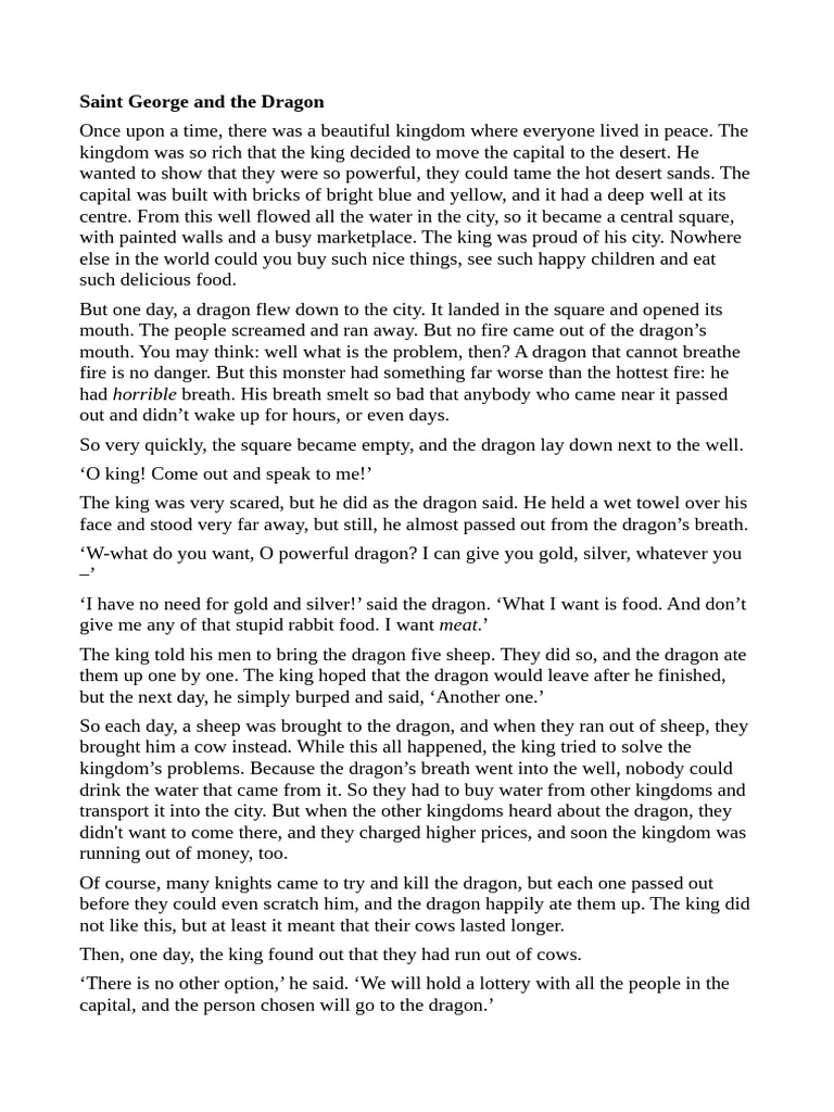 Saint George Tames the Bad Dragon | PDF | Dragon