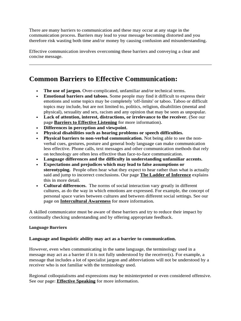 Overcoming Communication Barriers | PDF | Communication | Anger