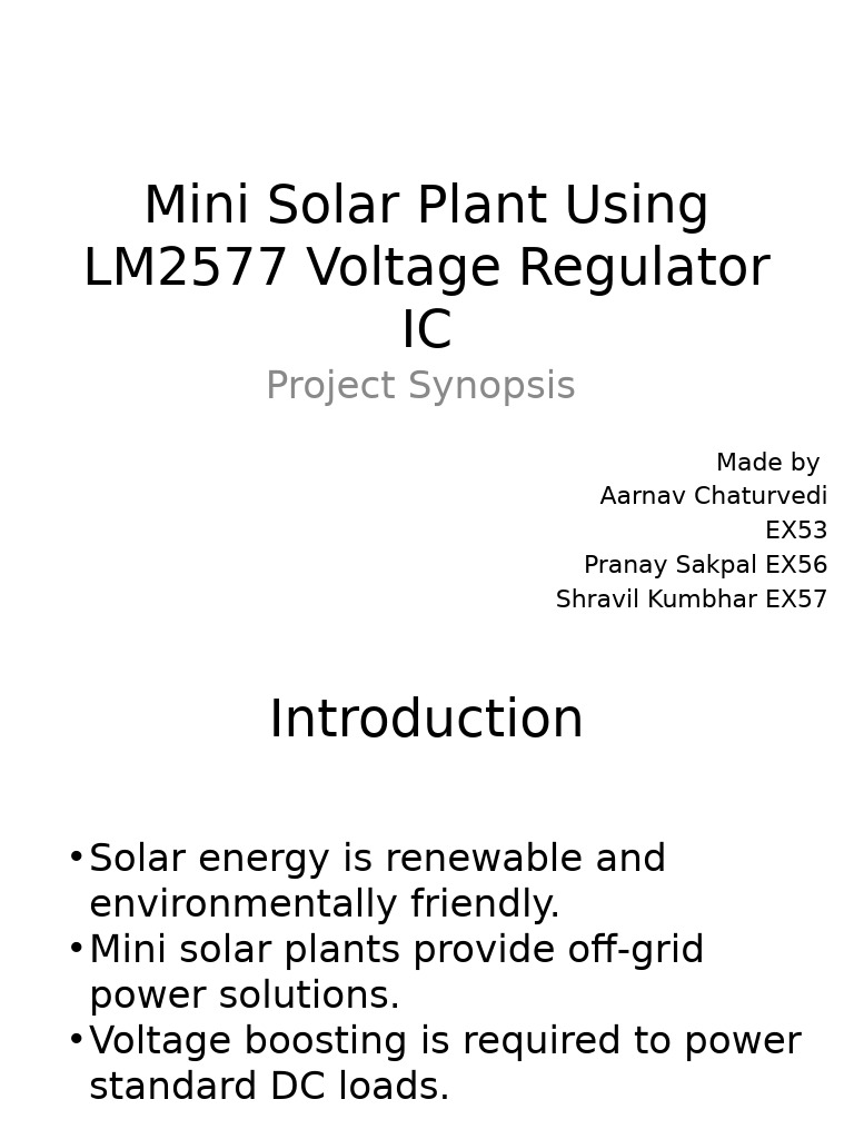 Mini Solar Plant LM2577 | PDF