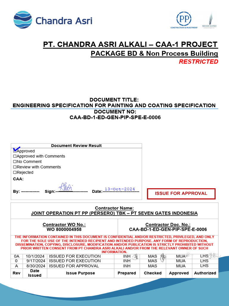 CAA-BD-1-ED-GEN-PIP-SPE-E-0006 Engineering Specification For Painting ...