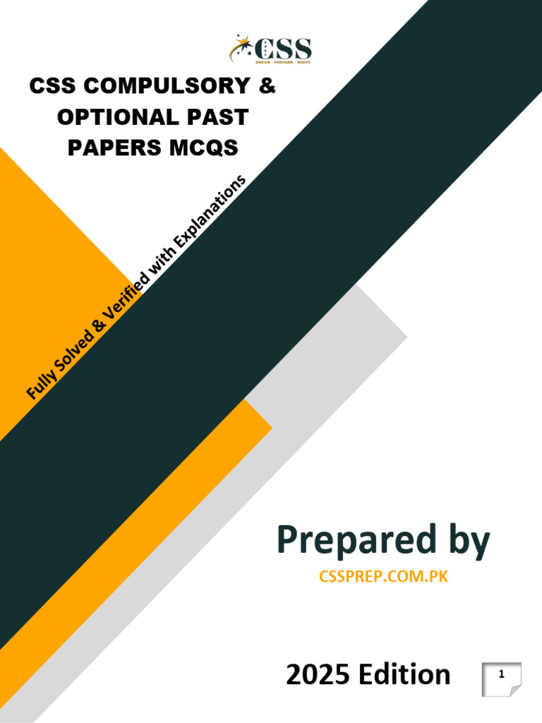 01 Sample CSS Compulsory Past Papers MCQS Paid | PDF | Multiple Choice ...