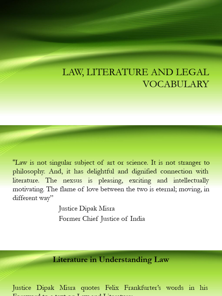 Law and Literature: Interconnections Explained | PDF