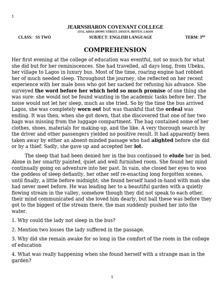 Ss Two English Language. New | PDF | Linguistics | Syntax