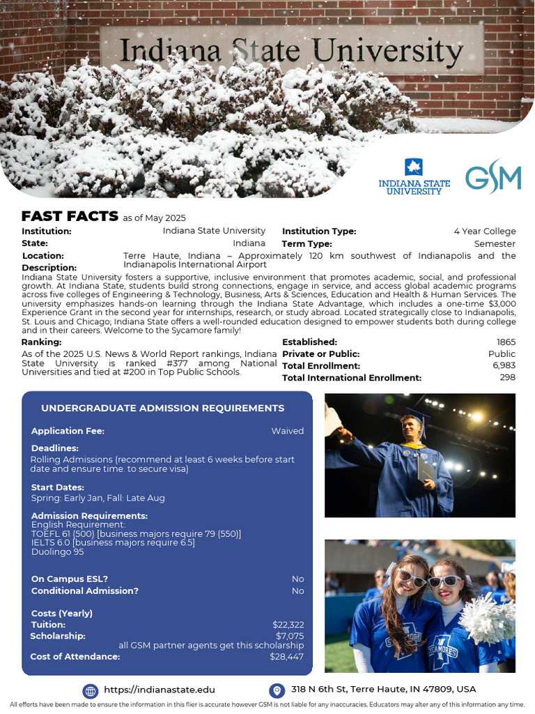 Indiana State University Flier (8.5.25) | PDF | Indiana | Academia