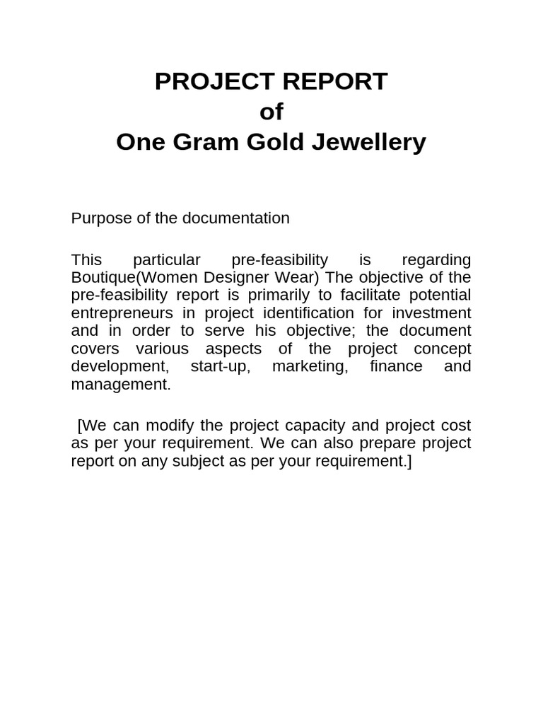 One Gram Gold Jewellery Business Plan | PDF | Jewellery | Marketing