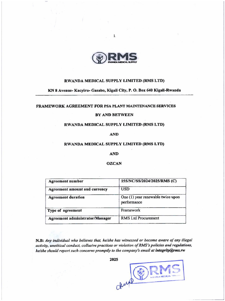 Ozcan PSA Plant Contract | PDF