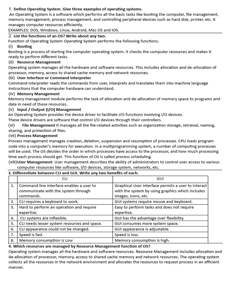 Operating Systems for Class 8 Students | PDF | Operating System ...