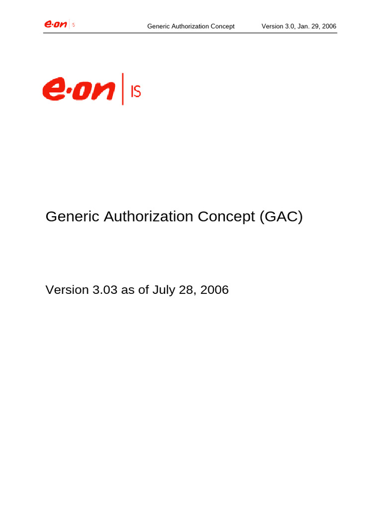 Generic Authorization Concept V3.03 Final en | PDF | Accounting | Risk