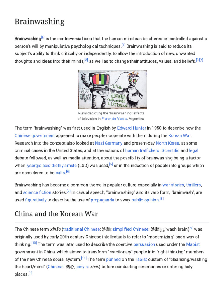 Brainwashing - Wikipedia | PDF
