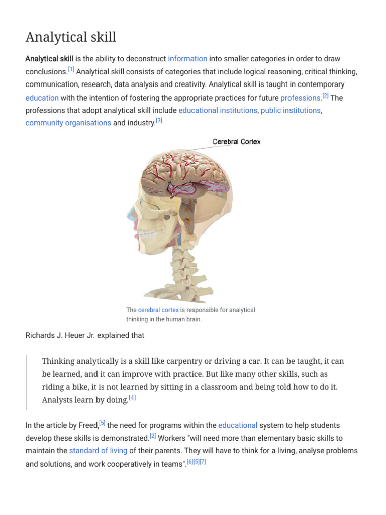 Analytical Skill - Wikipedia | PDF | Critical Thinking | Cognition