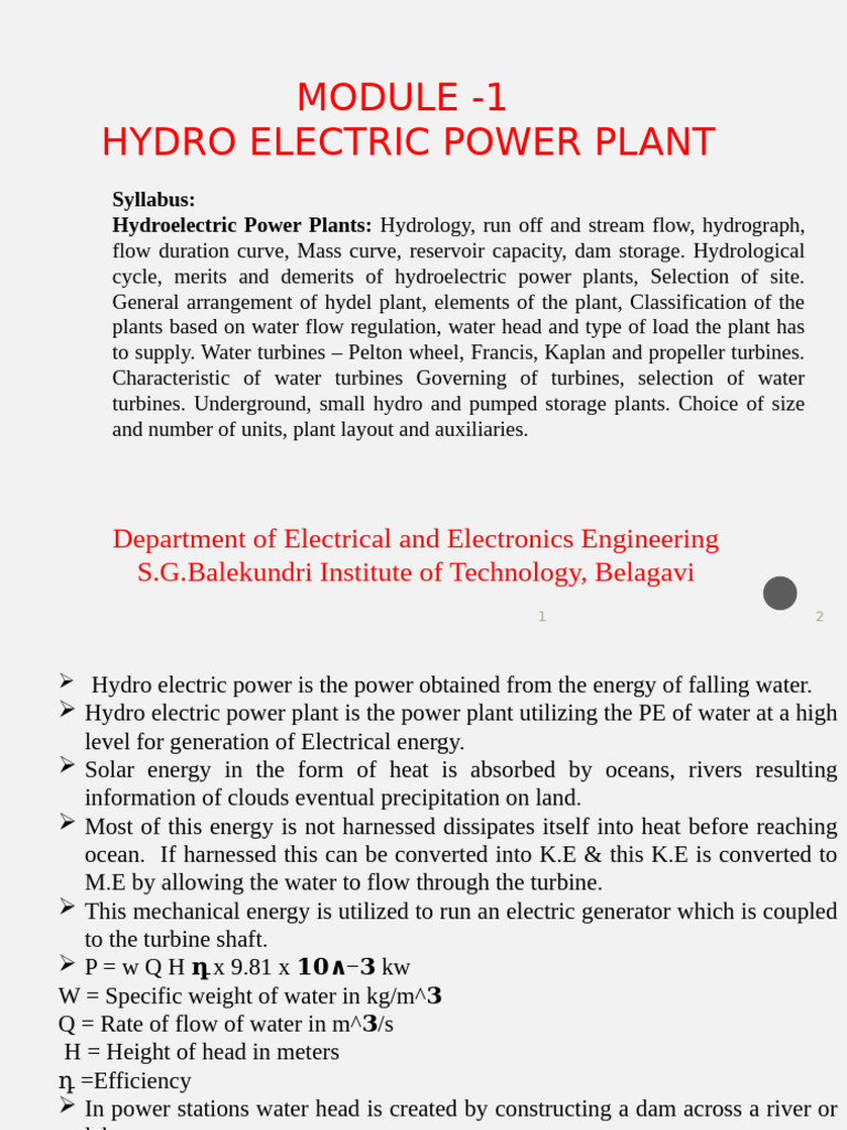 Module-1 | PDF | Water Cycle | Hydroelectricity