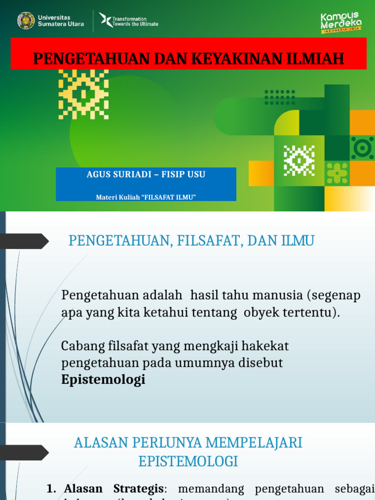 FILSAFAT Pengetahuan Dan Keyakinan Ilmiah-1 | PDF