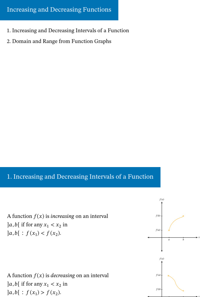 Increasing and Decreasing Functions Guide | PDF | Monotonic Function ...