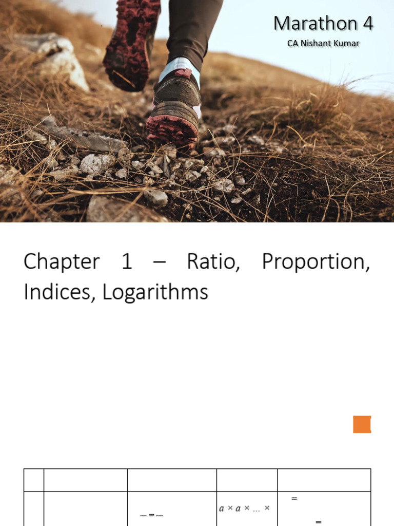 Marathon 4 - Ratio, Proportion, Indices, Logarithms | PDF | Ratio | Rupee