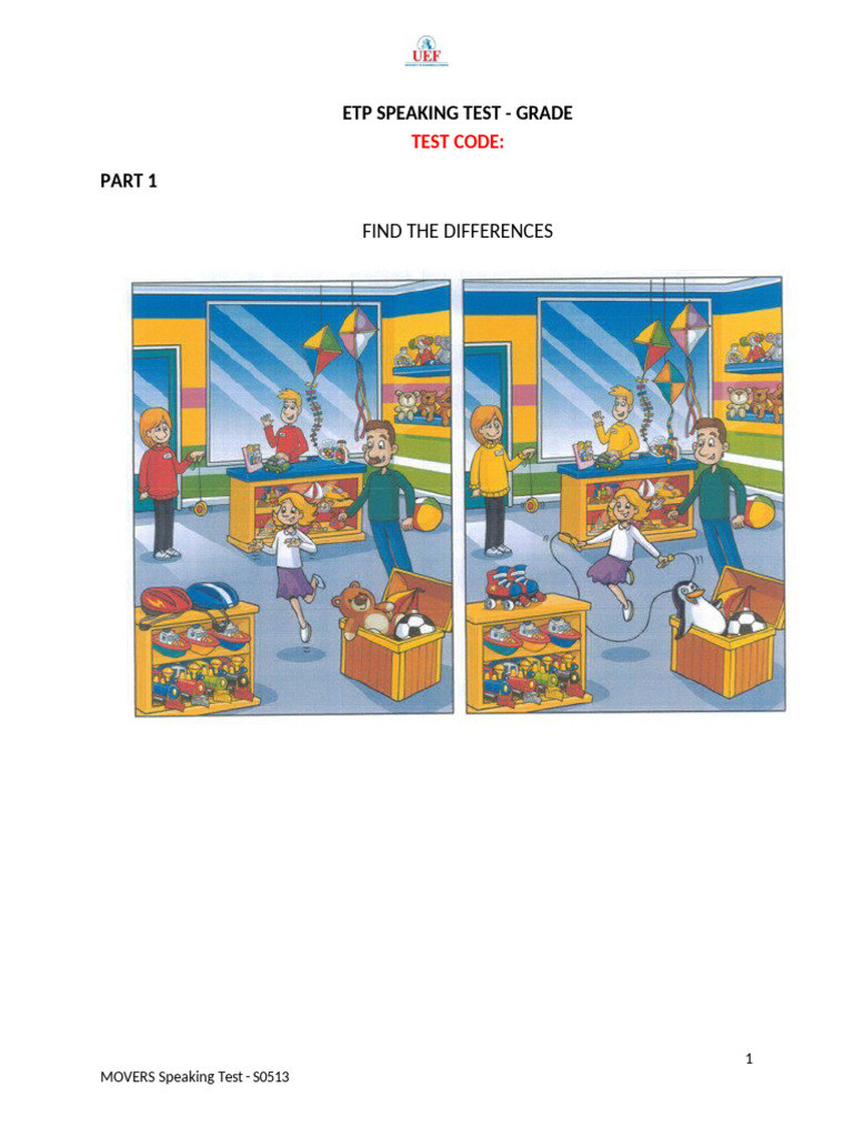 Mover Speaking - Test 2 | PDF