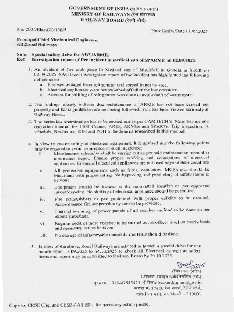 RB 2025 09 11 SPARME Investigation Report of Fire Incident | PDF