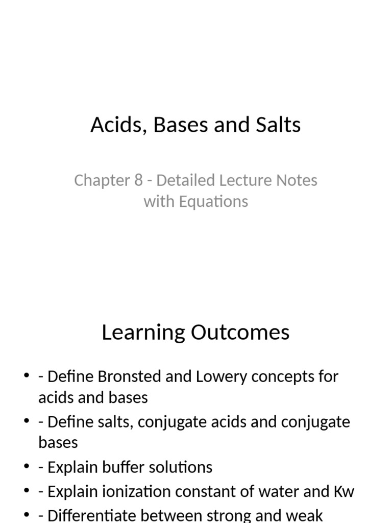 Acids Bases Salts Detailed | PDF | Acid | Branches Of Thermodynamics
