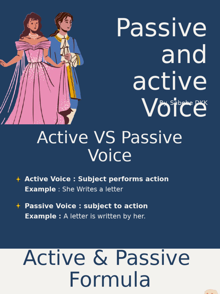 Passive Voice Grammar Presentation in Blue and Beige Vintage Style ...