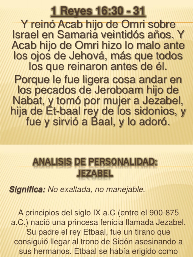 JEZABEL | PDF | Elijah | Libros de reyes