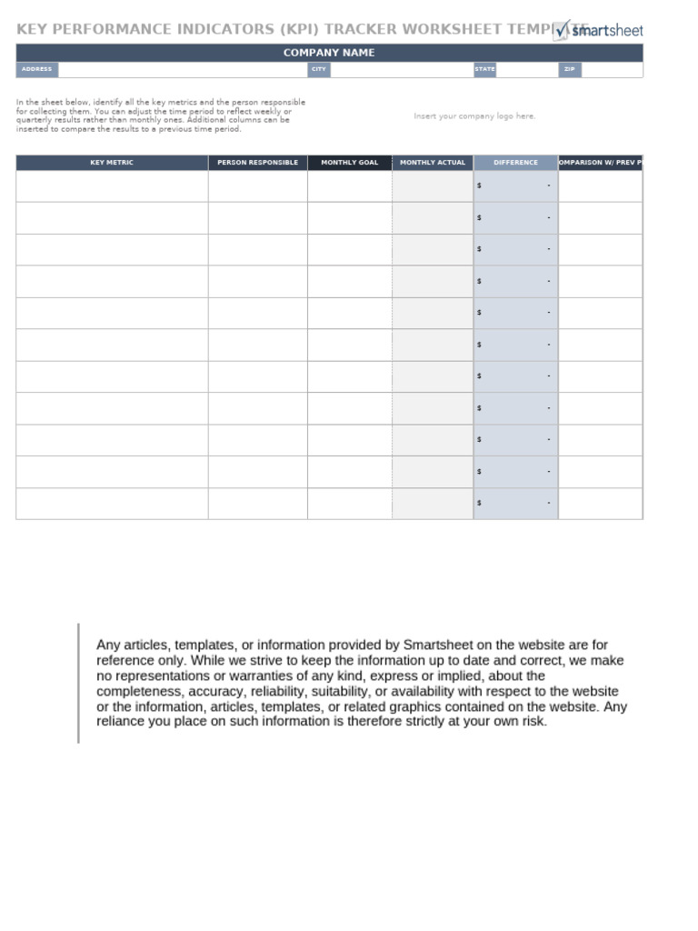KPI Tracker Worksheet Template | PDF | Applied Mathematics
