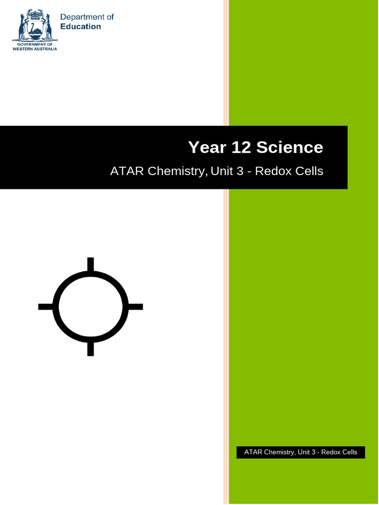 Year 12 ATAR Chemistry: Redox Cells | PDF | Electrochemistry | Redox
