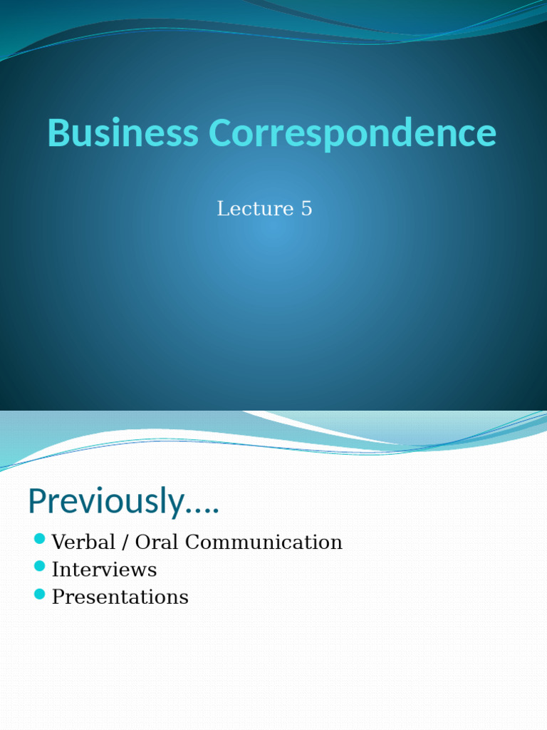 Types and Importance of Business Correspondence | PDF | Memorandum | Sales