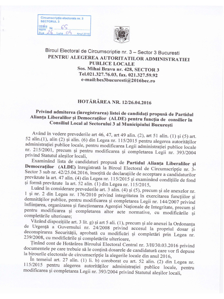 H12 Consilieri ALDE | PDF