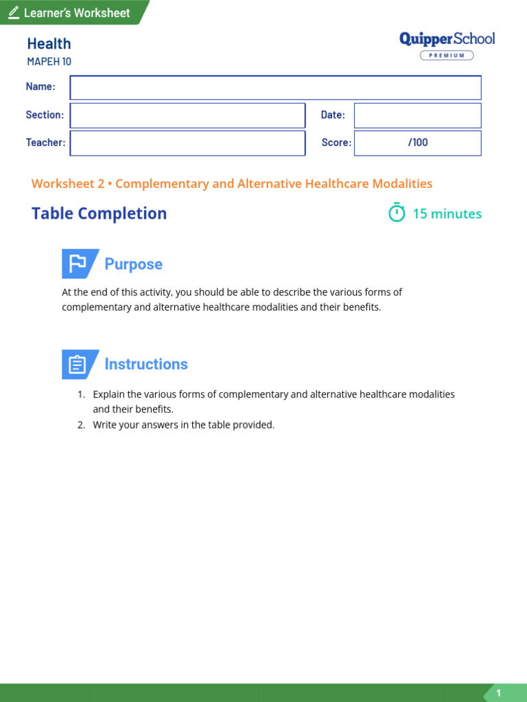 HL 10 Q1 04 Complementary and Alternative Healthcare Modalities SW2 ...