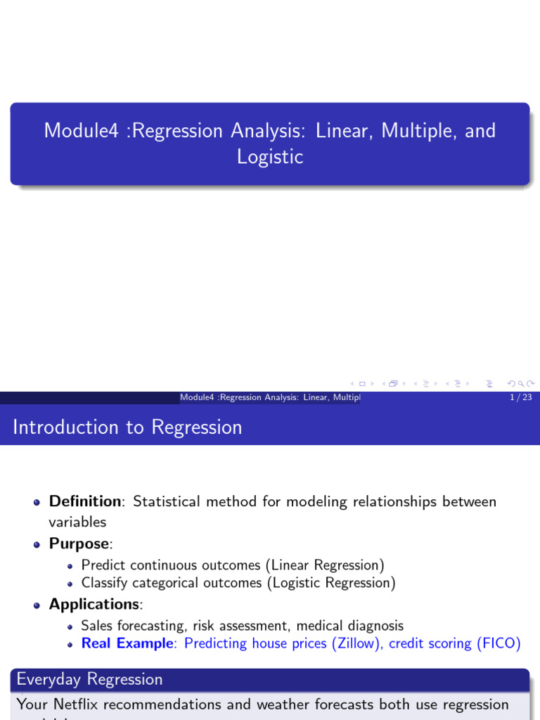 Module4 Regression Analysis | PDF | Regression Analysis | Logistic Regression