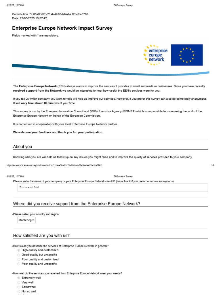 EUSurvey - Survey Biotrend LTD | PDF | Sustainability | Innovation