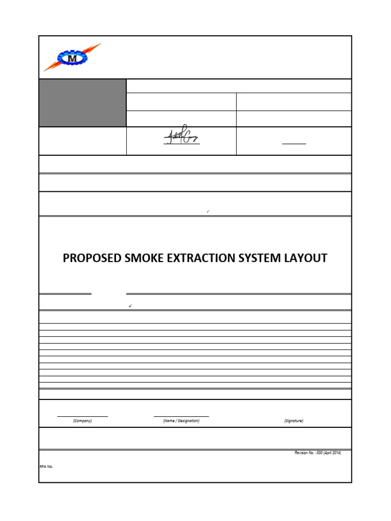 Rfa-Me-032 r1 Proposed Smoke Extraction System Layout | PDF