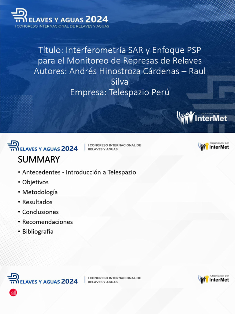 Relaves y Aguas 2024-Tpz-Insar-psp | PDF