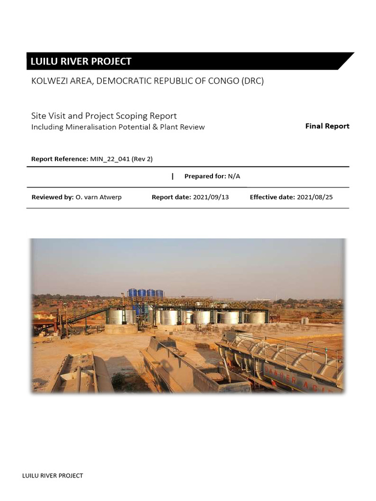Luilu River Project Scoping Report | PDF